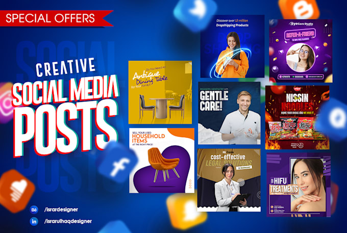 Do eye catchy unique and creative social media posts design by ...