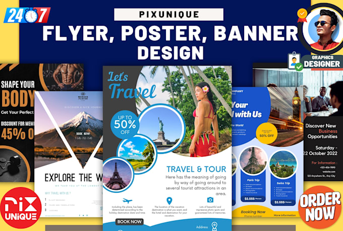 Design unique travel tour vacation event party flyer poster by ...