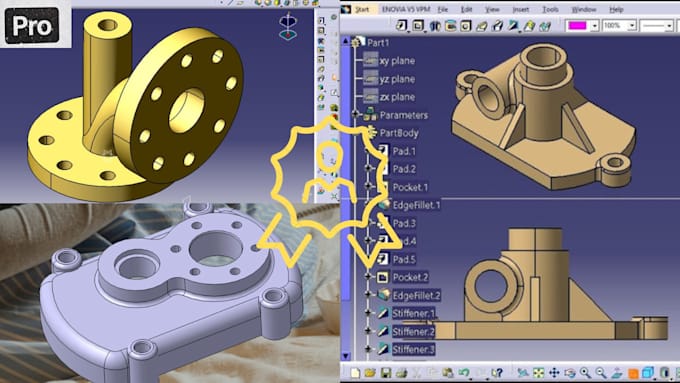 Design professional 3d and 2d models using catia v5 by Meehdih | Fiverr