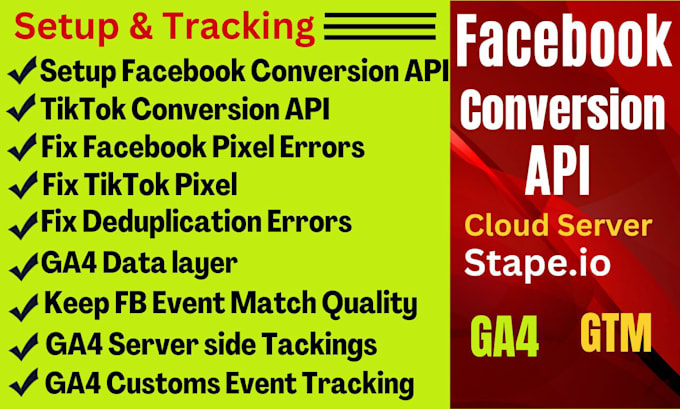 Setup facebook conversion api,server side tracking,ecommerce tracking,ga4,gtm by Rabiul3112 | Fiverr