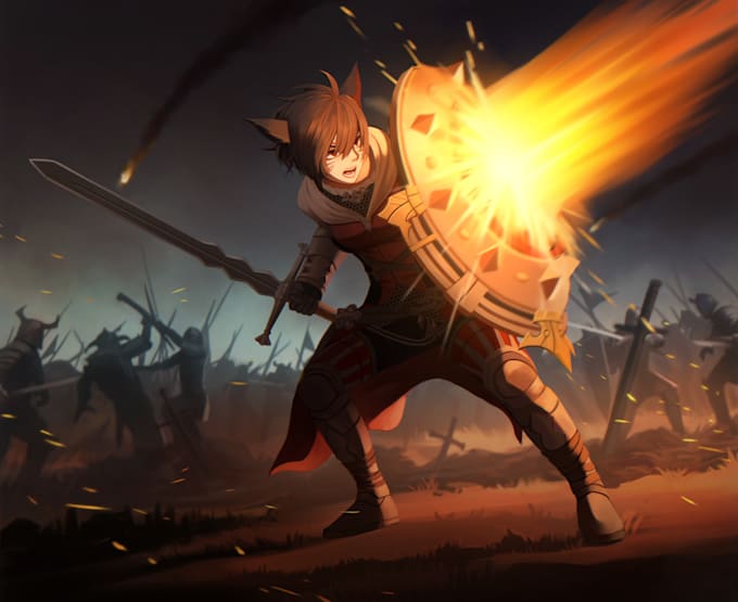 Draw beautiful anime style fantasy illustration for you by Kroa07 | Fiverr