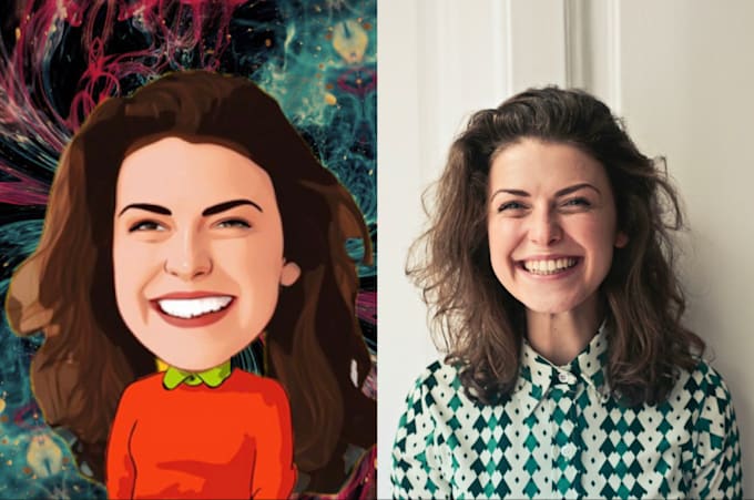 Draw amazing cartoon portrait from your photo by Fshfit1 | Fiverr