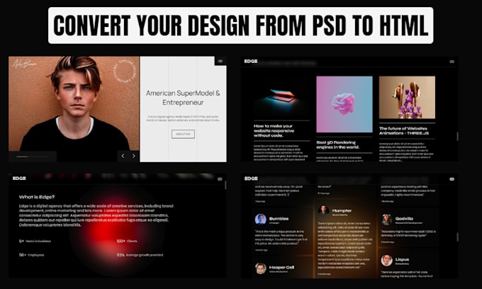 Convert psd to website design by Sujalmakkar | Fiverr