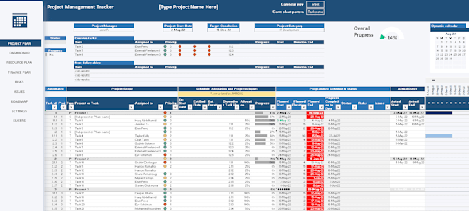 Create complete project management tracker in excel by Alex_nunes | Fiverr