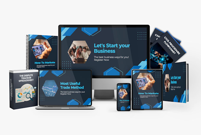 Design 3d digital product mockup online course ecover bundle by ...
