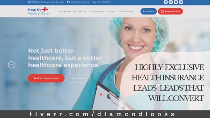 Generate exclusive health insurance leads landing page website sales ...