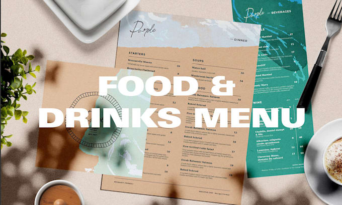 Design food and drink restaurant menu by Allsmilesdesign | Fiverr