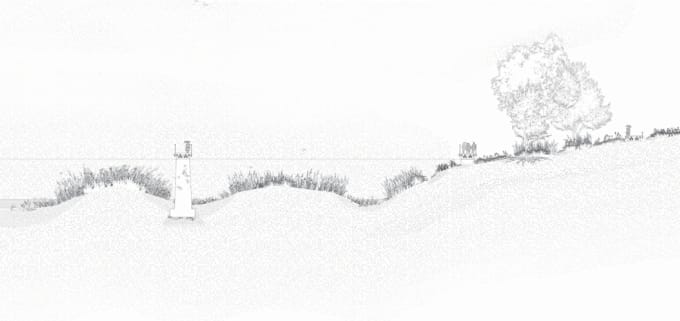 Create a beautiful, vector linework architectural section by ...