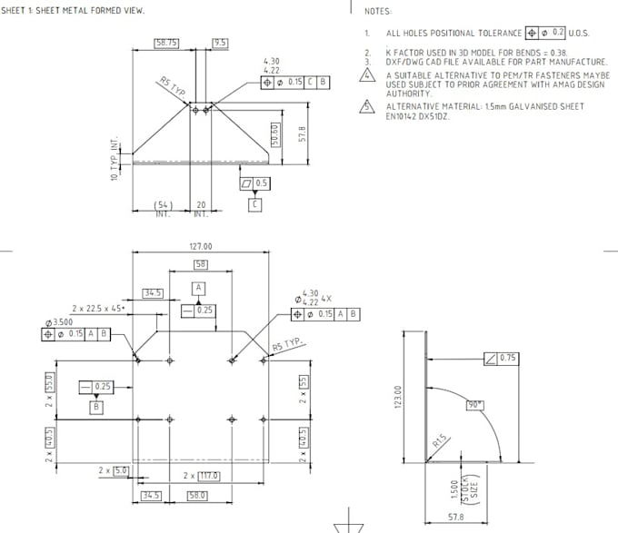 Your technical drawing and geometric tolerancing by Raydesignltd | Fiverr
