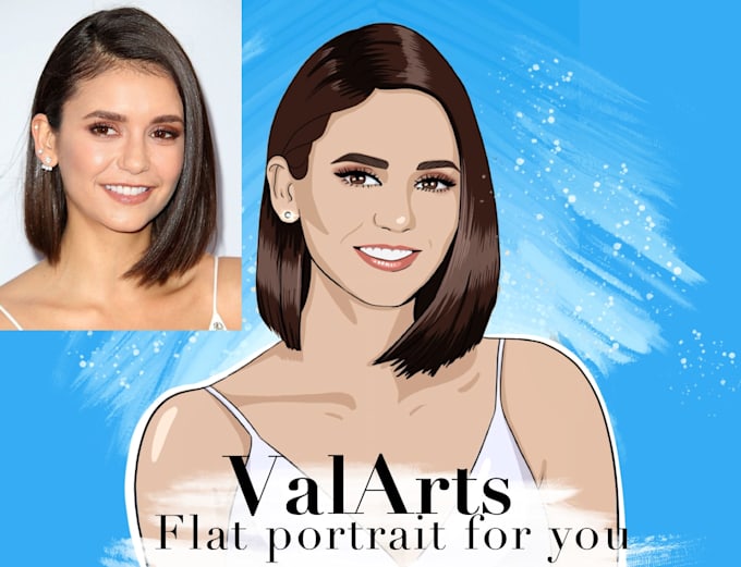Draw flat vector minimalist portrait illustration from photo by ...