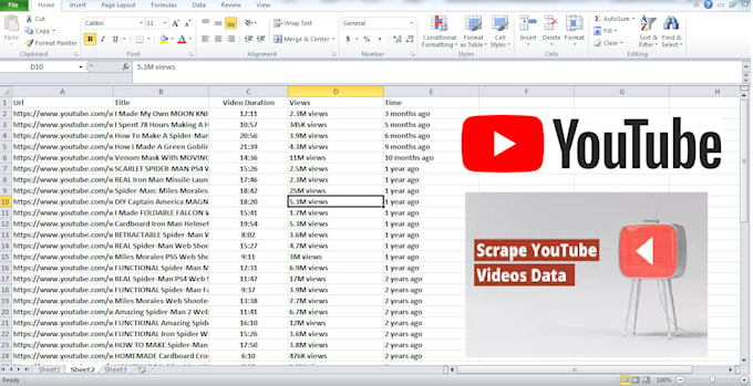 Scrape video data from youtube channel by Sheikhhammad199 | Fiverr