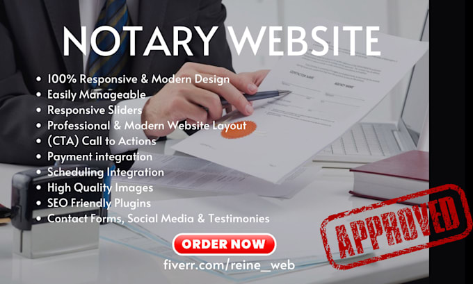 Design professional notary landing page, notary website by Reine_web ...