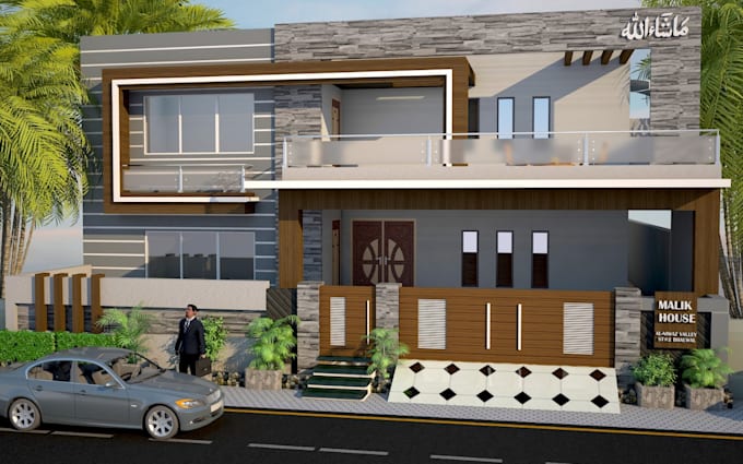 Create house exterior design, high quality rendering by Badarakmal | Fiverr