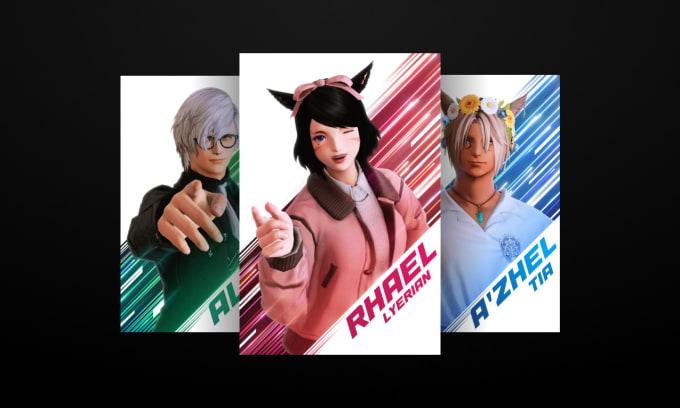 Create a digital promo package of your ffxiv character by Katowjo | Fiverr