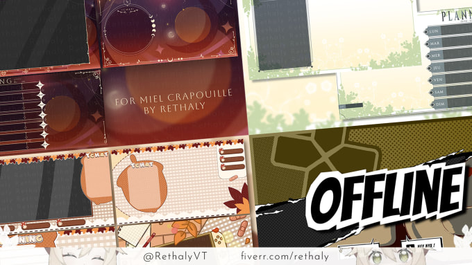 Design overlays, screens, schedule for streamers, vtubers by Rethaly ...