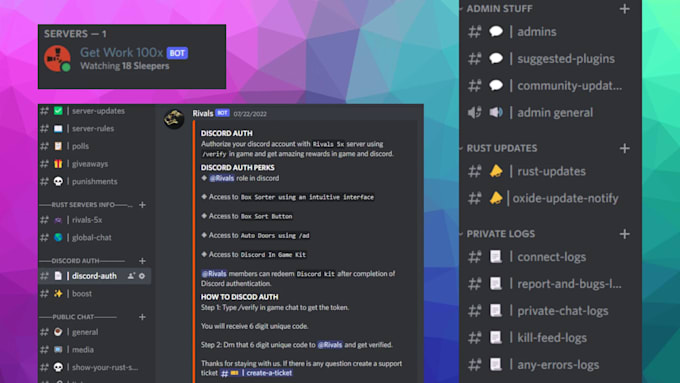 Do rust game discord server setup by Olly_tech01 | Fiverr