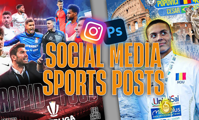 Professionally design sport themed social media posts by Relaxoxo | Fiverr