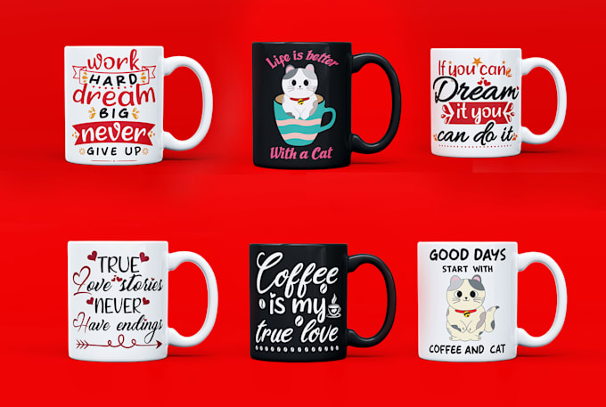 Create a custom cup typography coffee mug design by Kushbup3 | Fiverr