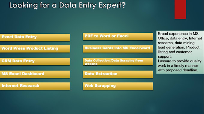 Do ms excel ms word data entry doc conversion translation by ...