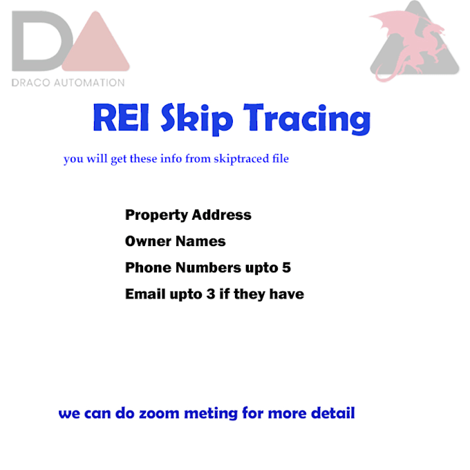 Do rei skip tracing by Kashif_sherazi | Fiverr