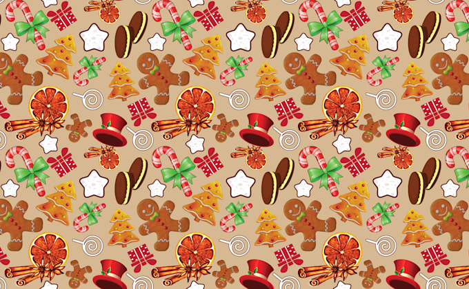 Design christmas pattern, sticker, vector and repeat seamless pattern ...