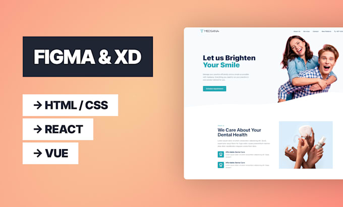 Convert your xd or figma designs to html, react, vue by Dludemann | Fiverr Convert your xd or figma designs to html, react, vue by Dludemann | Fiverr