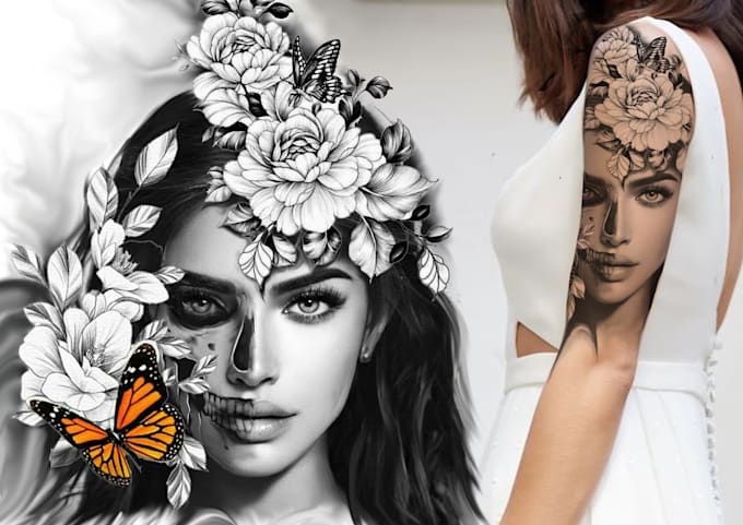 Create realistic and full sleeve tattoo designs by Ishandesigns | Fiverr