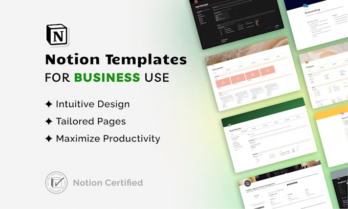 Create a custom notion workspace for business use by Graubennstudio | Fiverr