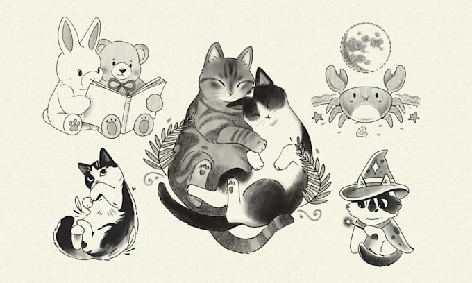Do adorable custom tattoo design in my art style by Daniel_malin | Fiverr