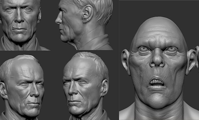 3d sculpting, miniature, head, bust, modeling, rig full body character ...