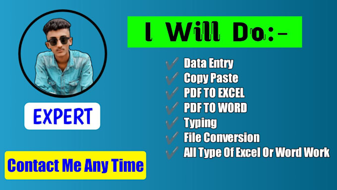 Do data entry, copy paste, typing tasks by Khairulthetech | Fiverr Do data entry, copy paste, typing tasks by Khairulthetech | Fiverr