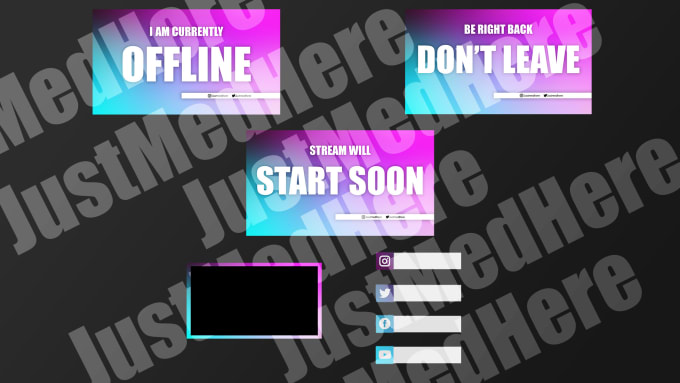 Make you a basic gradient themed stream overlay pack by Justmedd | Fiverr