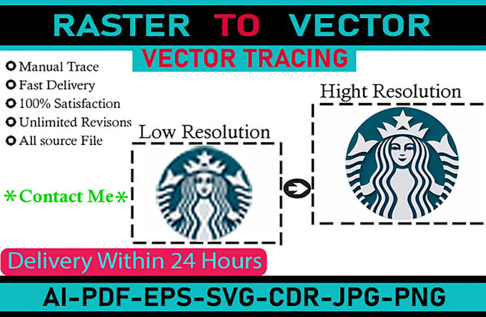 Do manual vector tracing vectorize logo raster to vector by Khairul ...