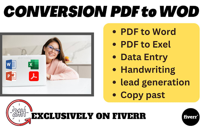 Do pdf to word convert, handwriting to word, andscan file, by Abirtaluker | Fiverr