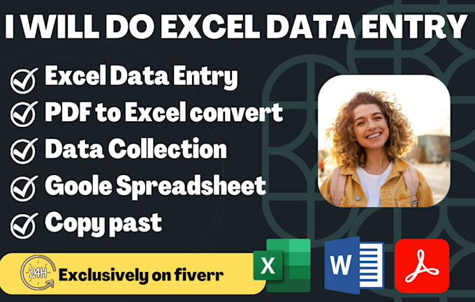 Do excel data entry, pdf to convert excel and copy past, by Abirtaluker | Fiverr