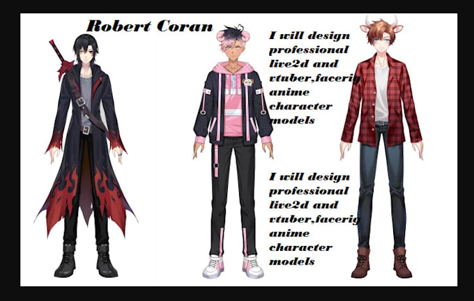 Design a professional live2d and vtuber,facerig anime character models ...