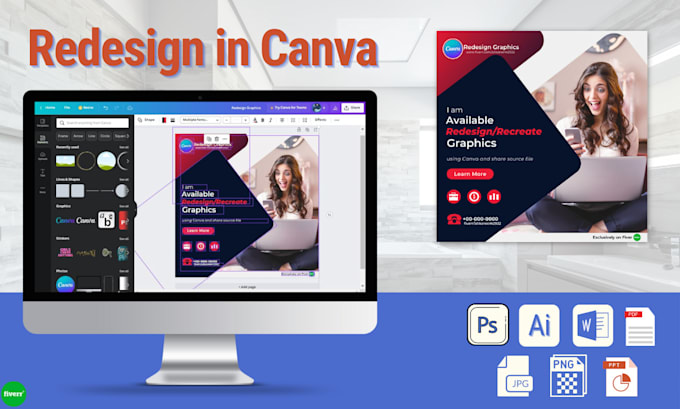 Redesign, recreate, duplicate, or convert anything in canva by Alikareem2932 | Fiverr