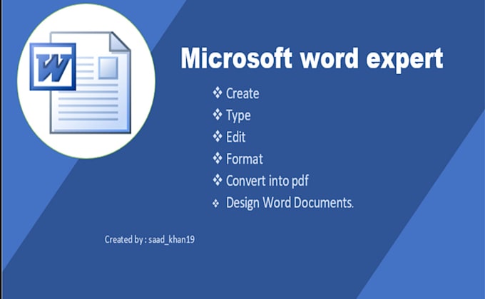 Create, edit, format, design, and type ms word documents by Saad_khan19 ...