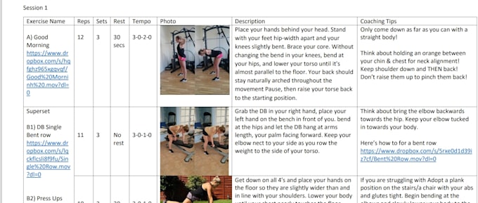 Create a personalised workout plan for you by Ginapestellefit | Fiverr