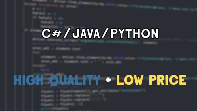 Do Programi Can Use C Sharpjava And Python By Emrebbayram Fiverr