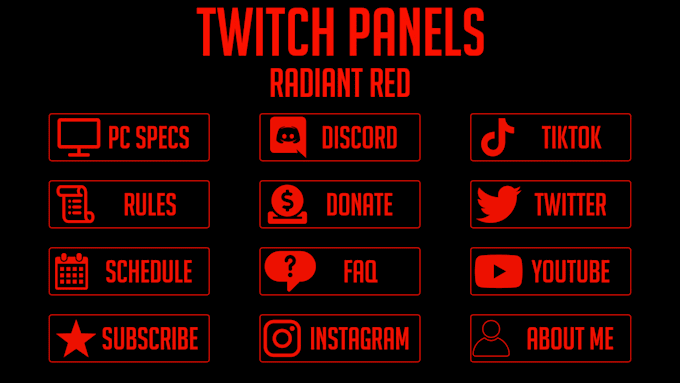 Give you these clean red stream panels by Glockhashira | Fiverr