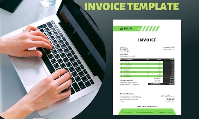 Design innovative professional custom invoice templates order form ...