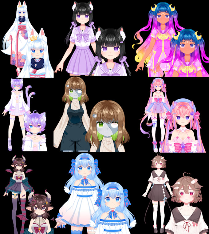 Draw and rig 2d vtuber model, 2d anime vtuber model, live2d model by ...