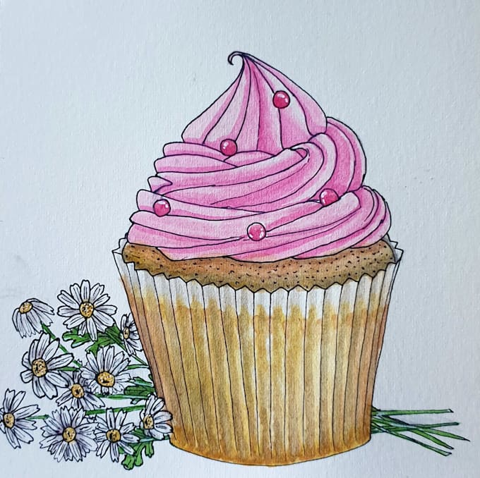 Paint a watercolour and ink food illustration by Artimiss | Fiverr