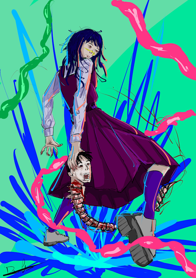 Draw every characters in order to make a wallpaper by Enzodaluz | Fiverr