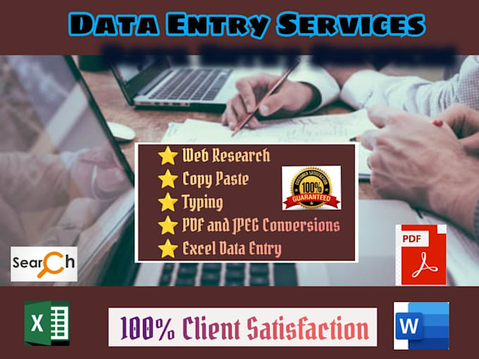 Do data entry works in within 24hours and unlimited revision by Fathimanazma77 | Fiverr