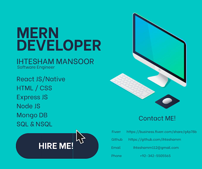 Create mern stack js or native project for you by Ihteshami | Fiverr