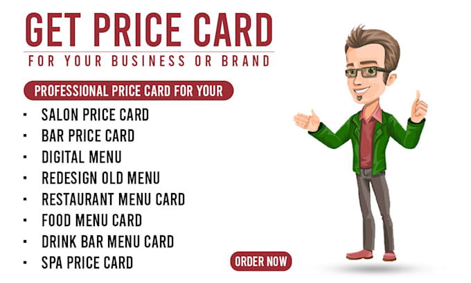 Design professional price card for your business by Faizankhan176 | Fiverr