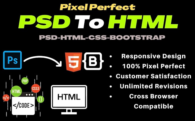 Convert psd to html, figma to html, ai to html professionally by ...