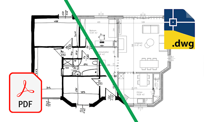Convert pdf, sketch or image to autocad dwg drawing by M_pokora | Fiverr